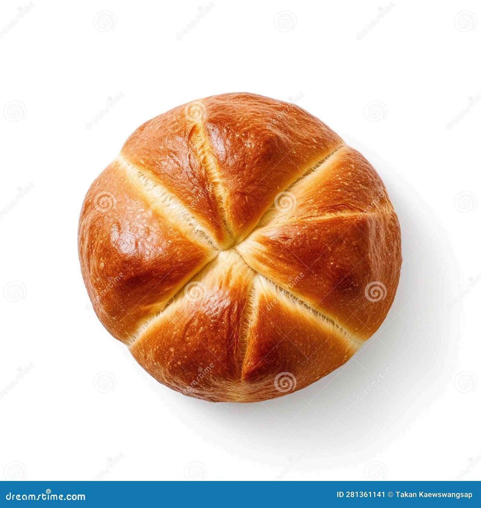 Bread Top View with White Background Isolate ,- Generative Ai ...