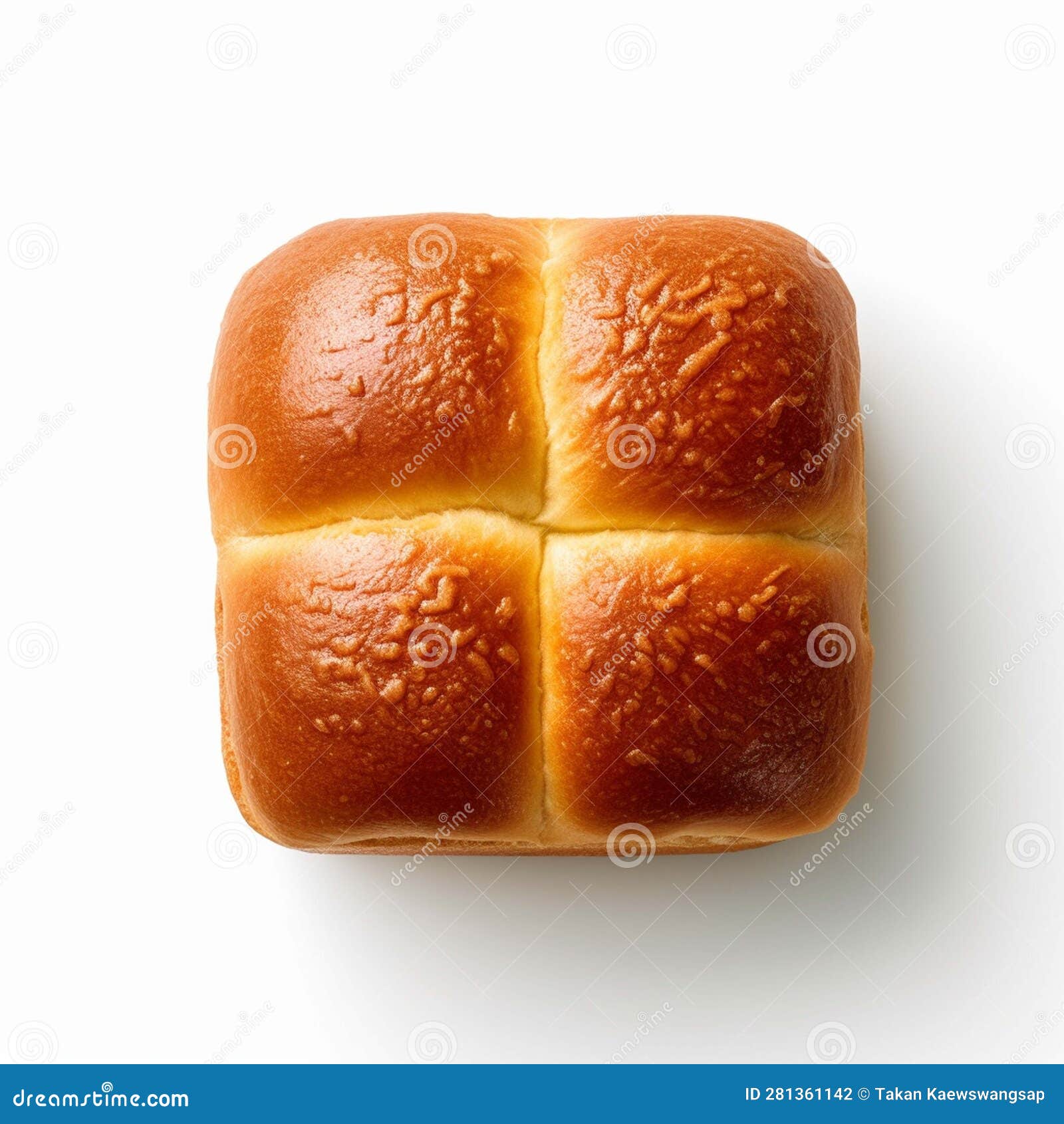 Bread Top View with White Background Isolate ,- Generative Ai ...