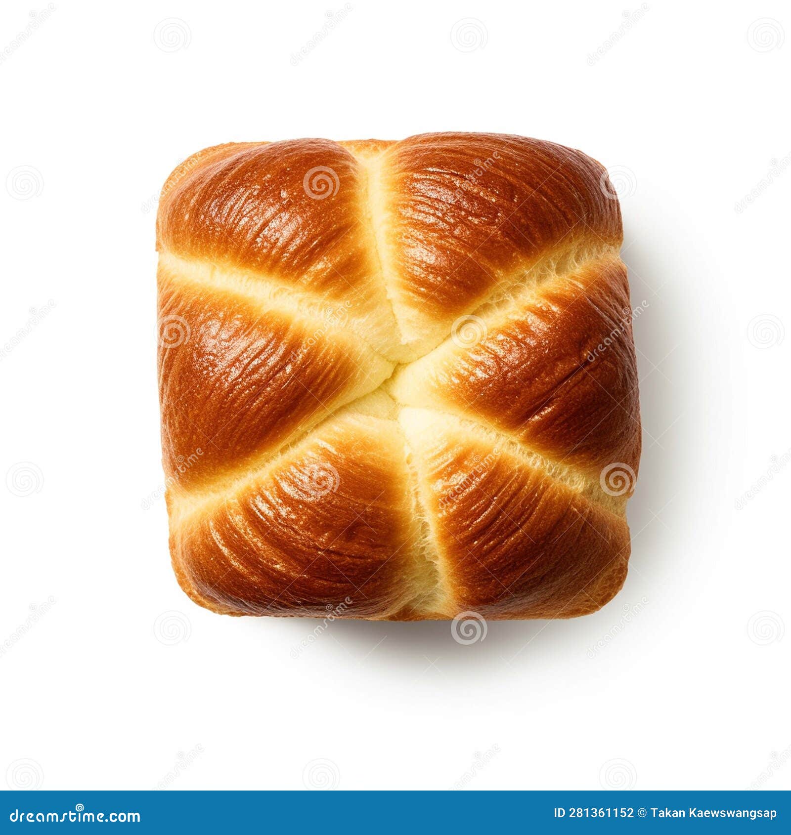 Bread Top View with White Background Isolate ,- Generative Ai ...