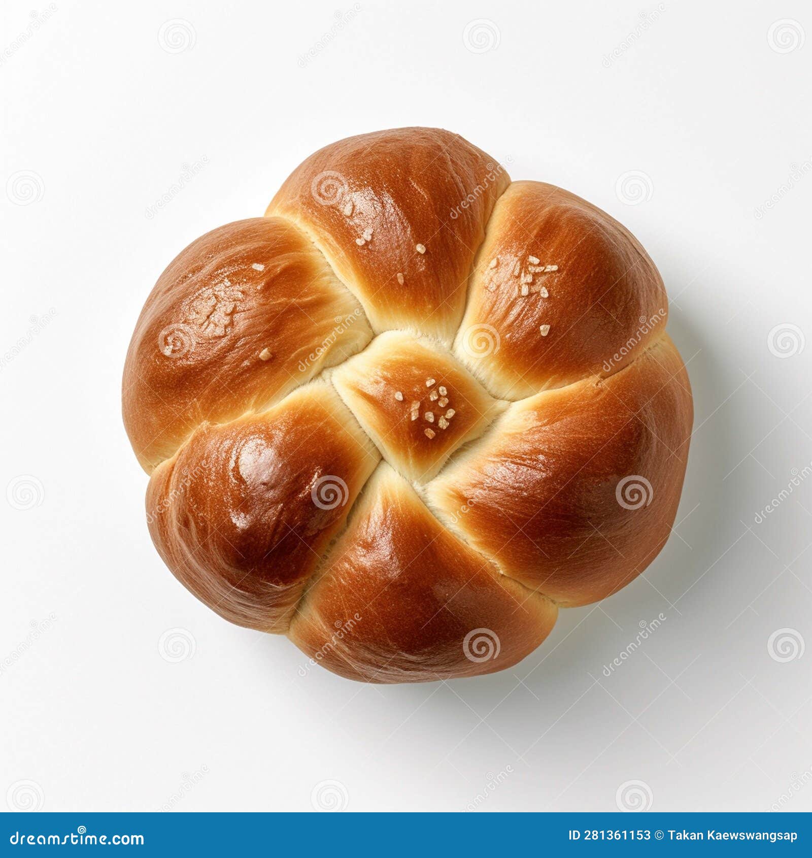 Bread Top View with White Background Isolate ,- Generative Ai ...
