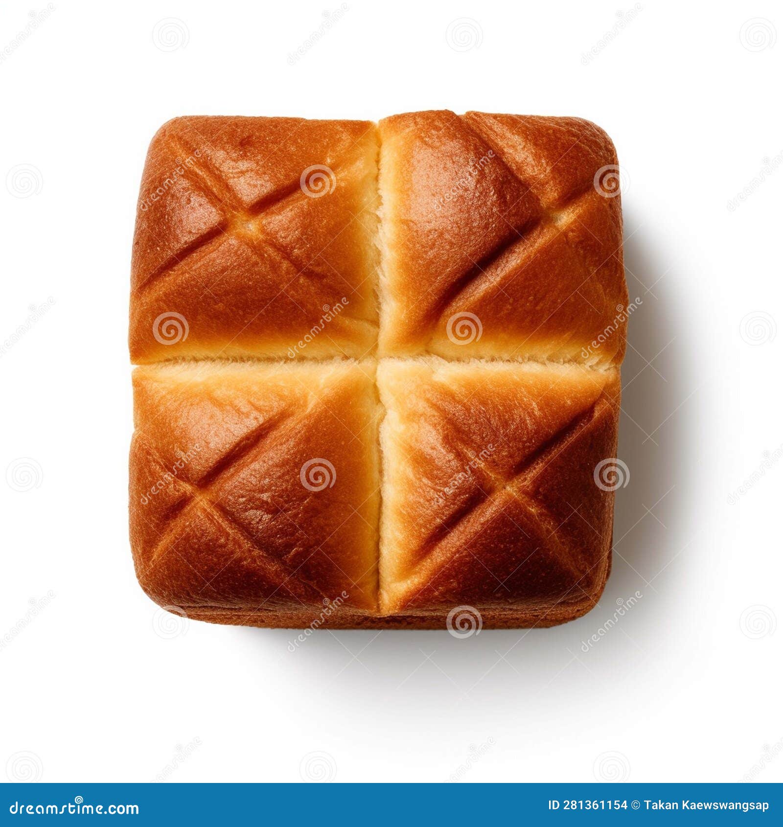 Bread Top View with White Background Isolate ,- Generative Ai ...