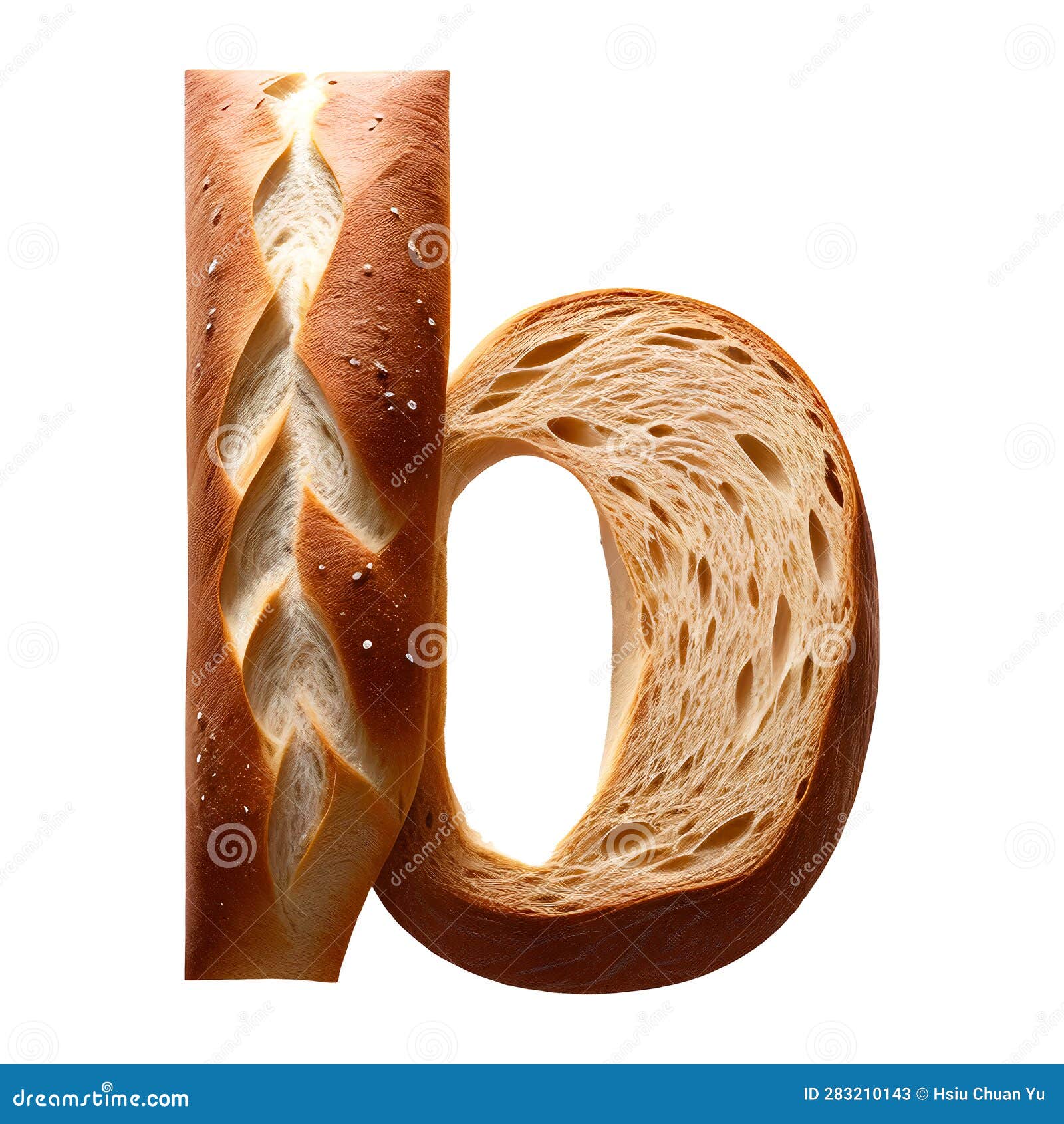 Bread Typography Text Design Lowercase Alphabet B Stock Image ...