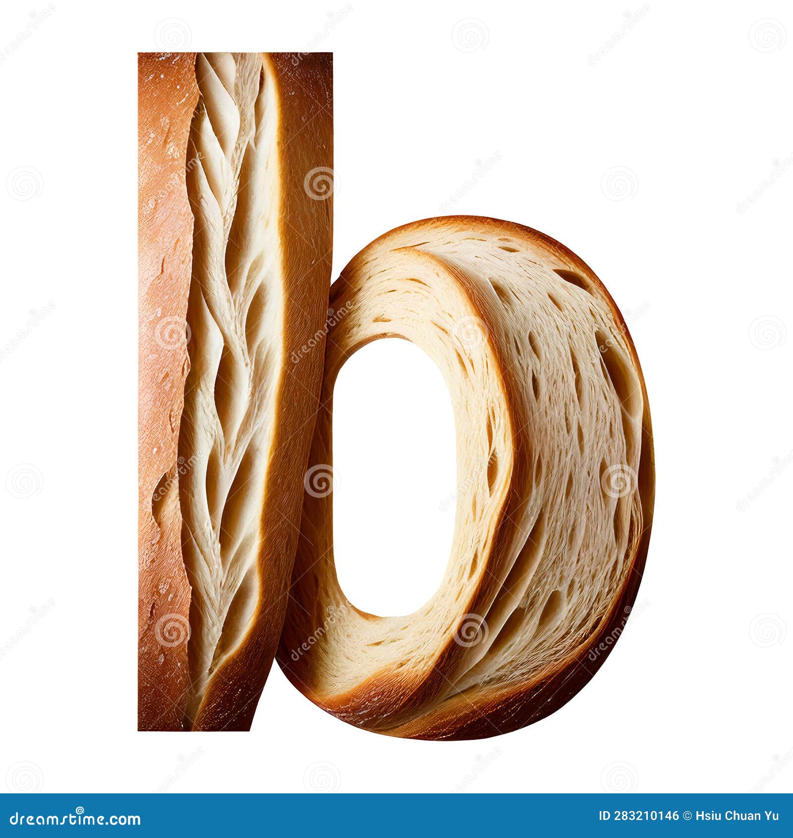 Bread Typography Text Design Lowercase Alphabet B Stock Photo ...