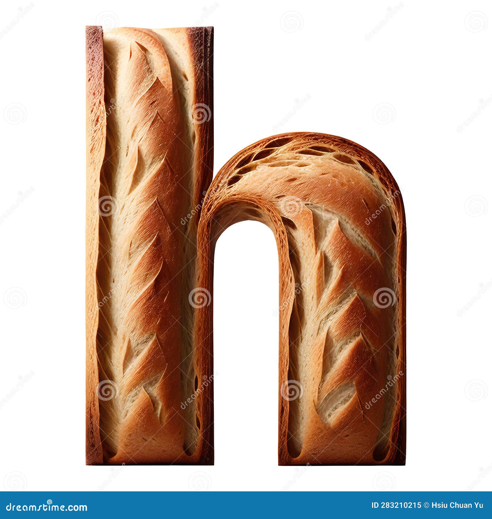 Bread Typography Text Design Lowercase Alphabet H Stock Image ...