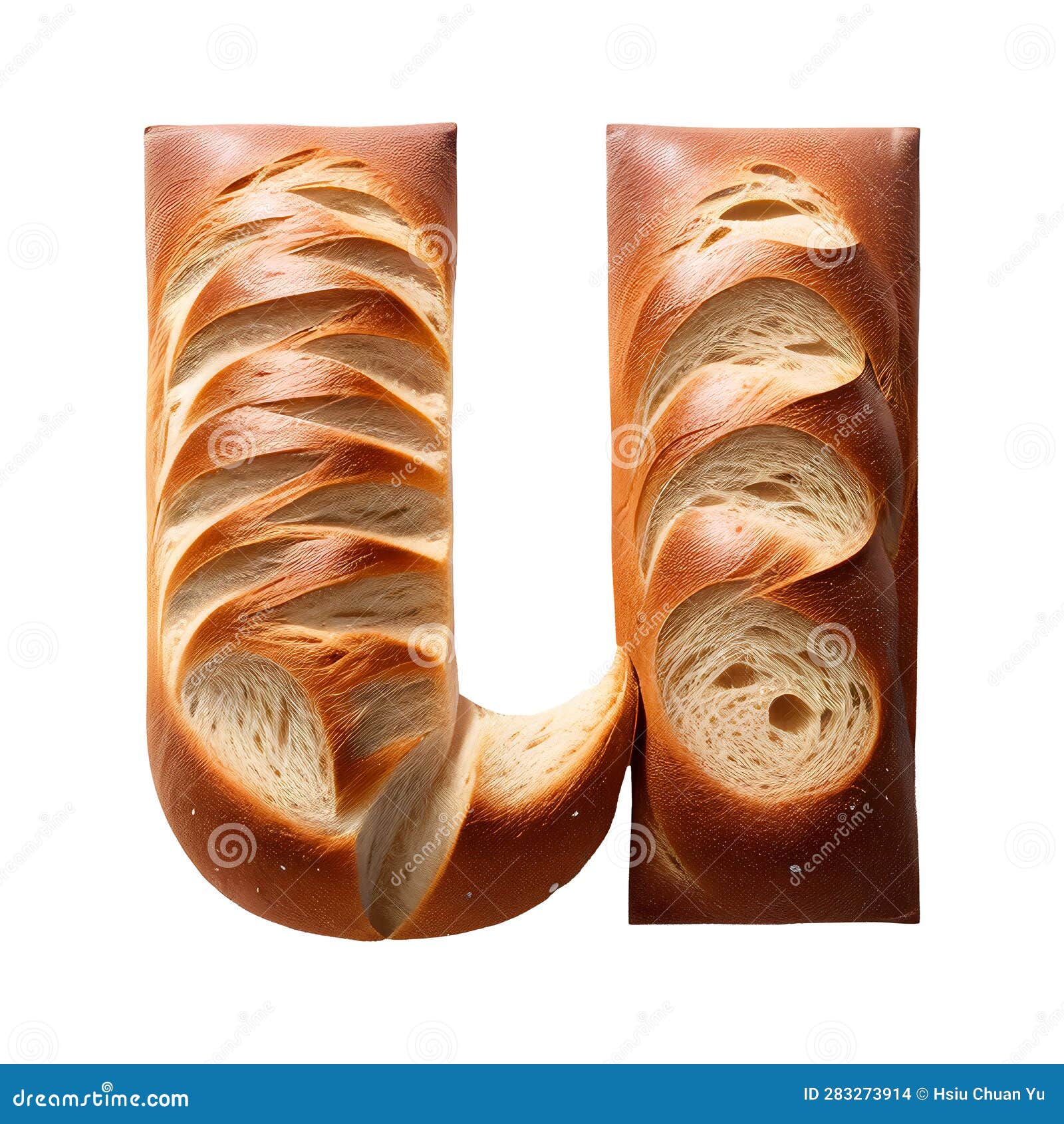 Bread Typography Text Design Lowercase Alphabet U Stock Photo ...