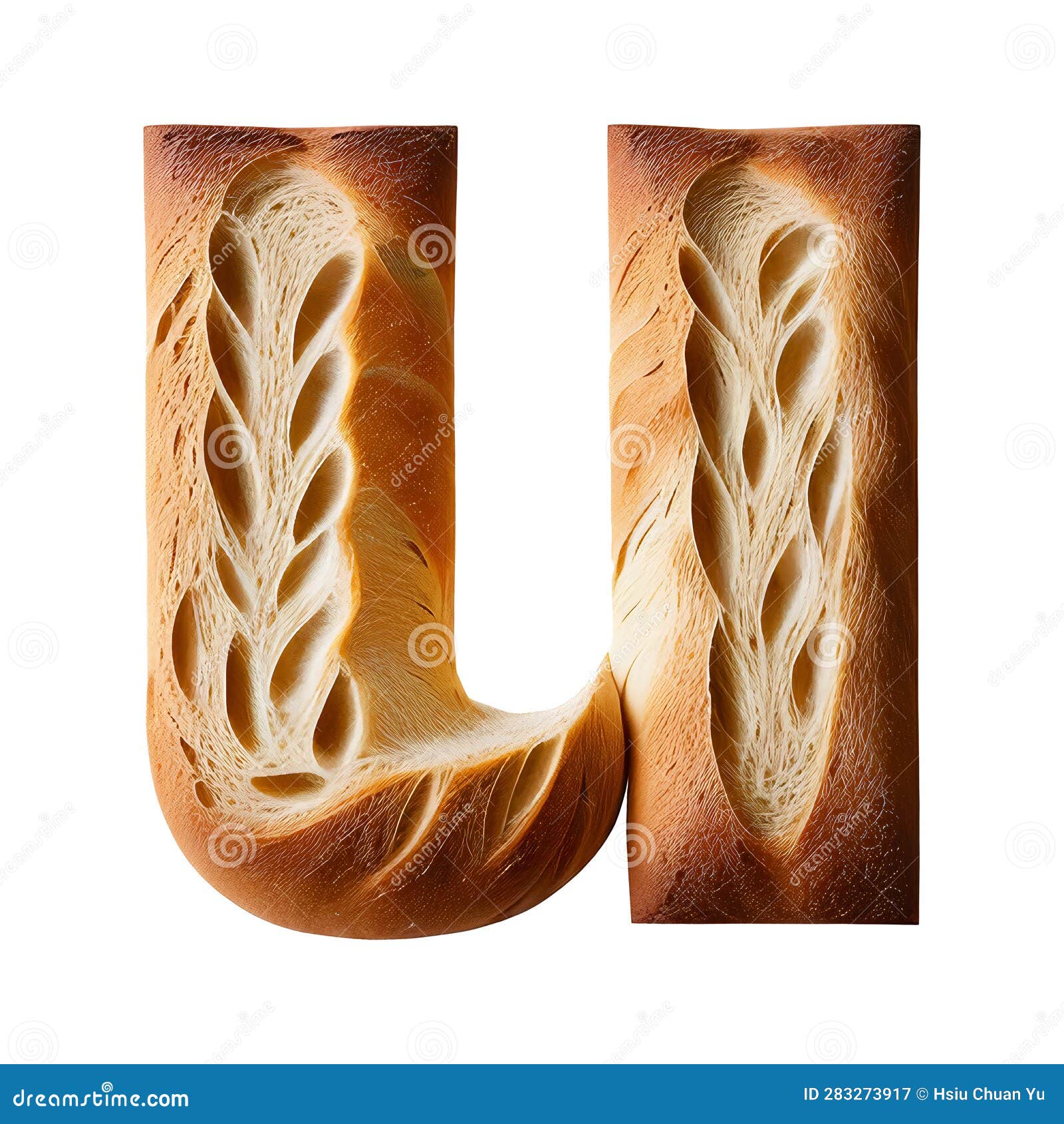 Bread Typography Text Design Lowercase Alphabet U Stock Image ...