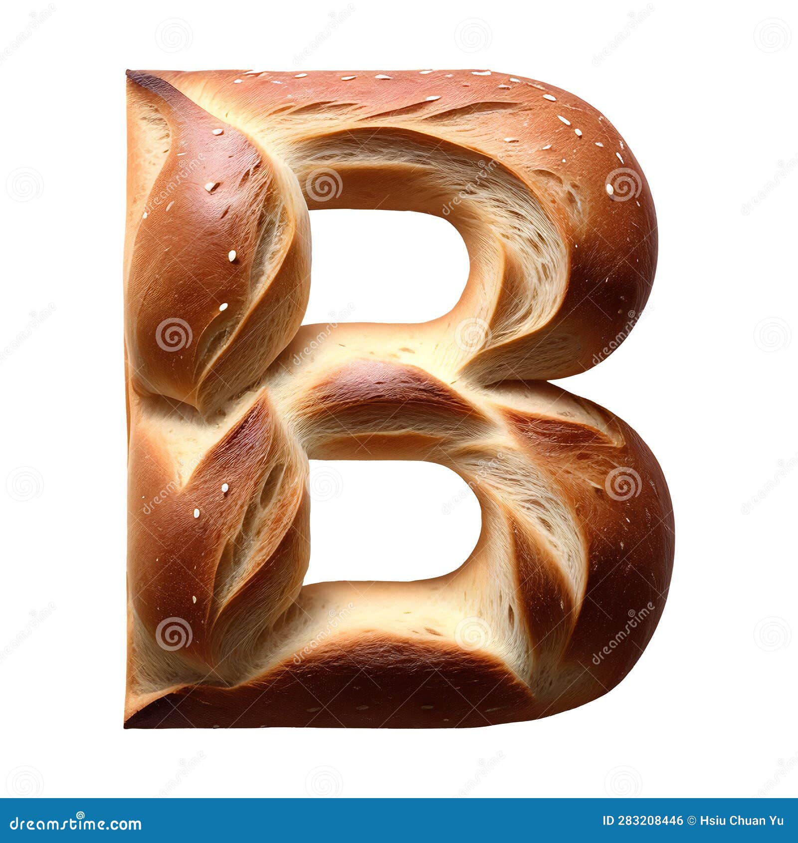 Bread Typography Text Design Uppercase Alphabet B Stock Photo - Image ...