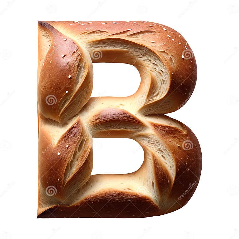 Bread Typography Text Design Uppercase Alphabet B Stock Photo - Image ...
