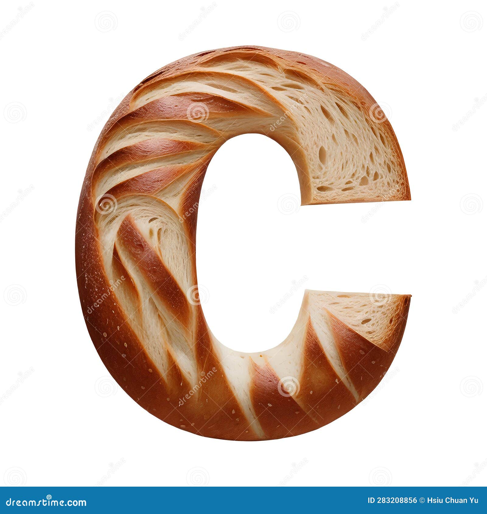 Bread Typography Text Design Uppercase Alphabet C Stock Photo - Image ...
