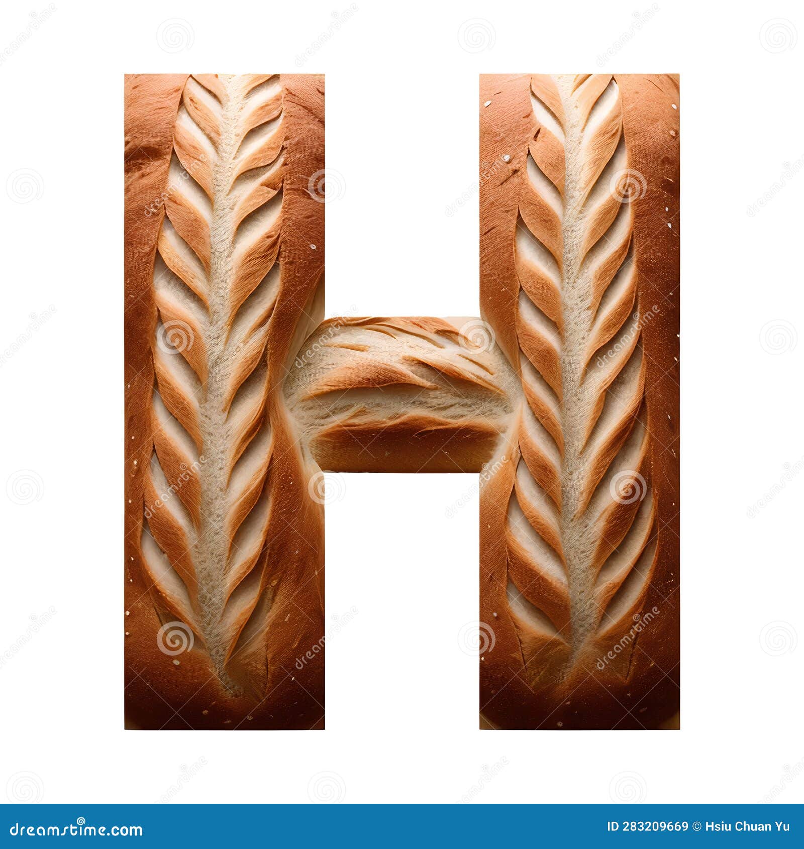 Bread Typography Text Design Uppercase Alphabet H Stock Image - Image ...