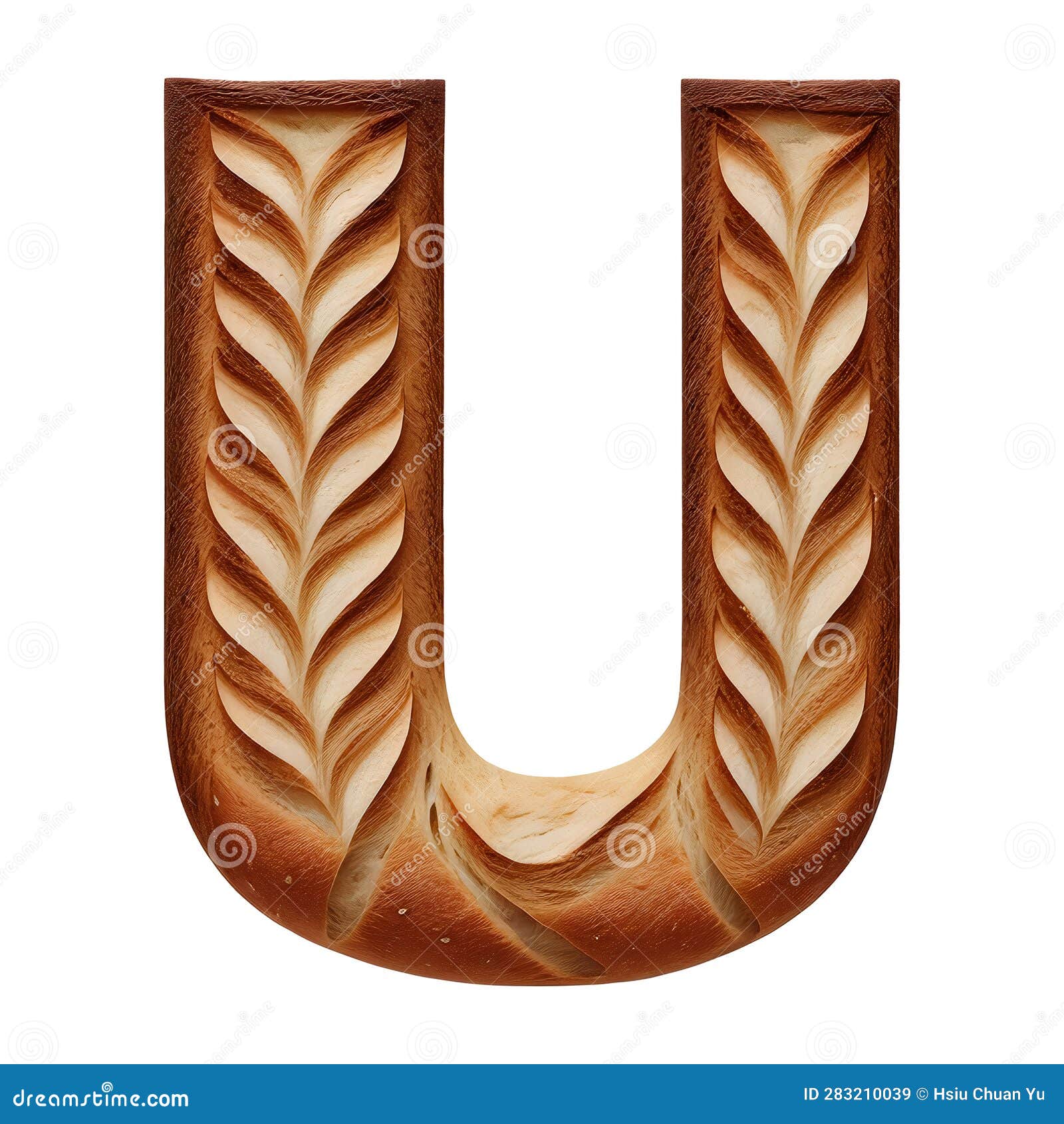 Bread Typography Text Design Uppercase Alphabet U Stock Image ...