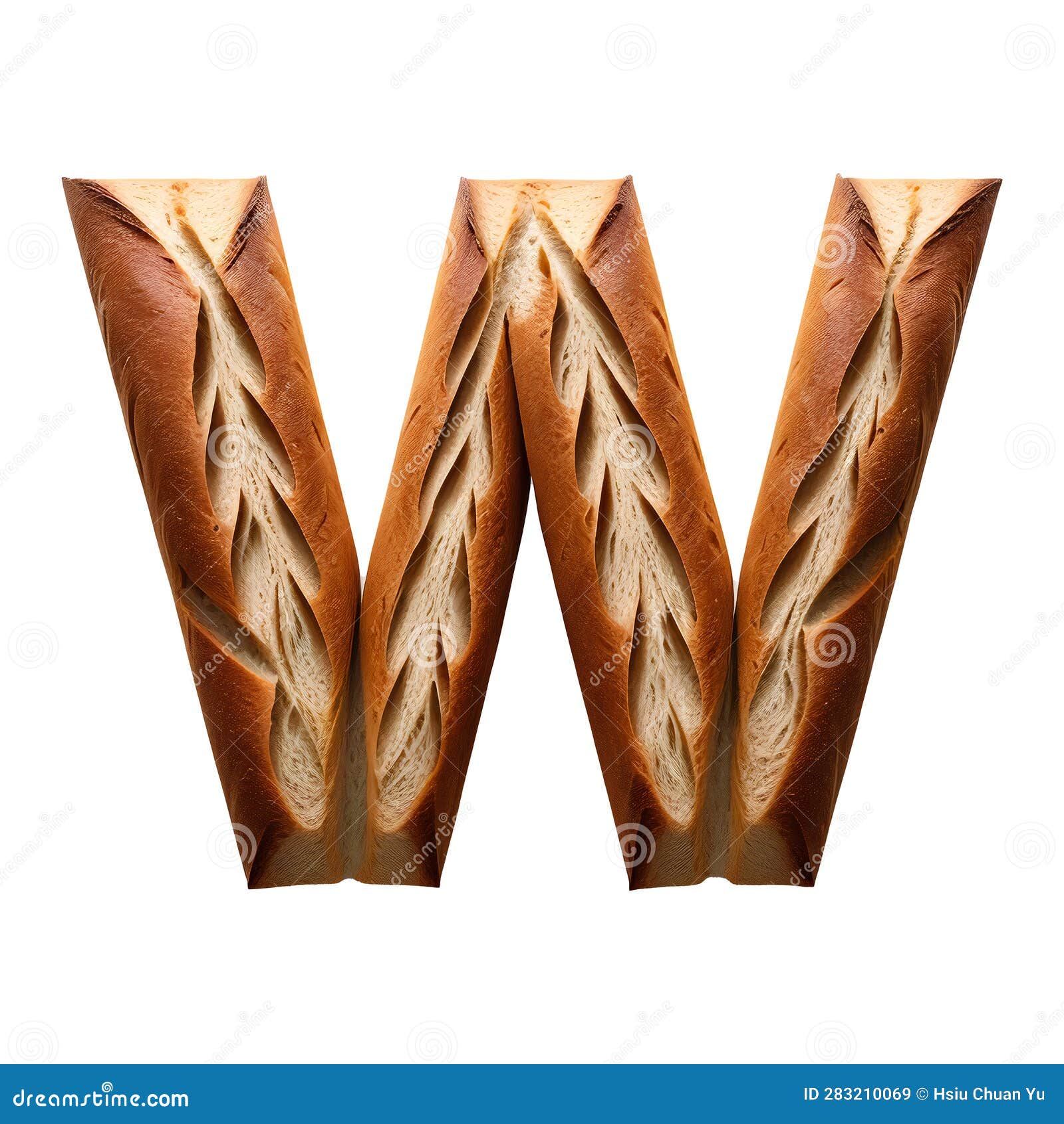 Bread Typography Text Design Uppercase Alphabet W Stock Image ...