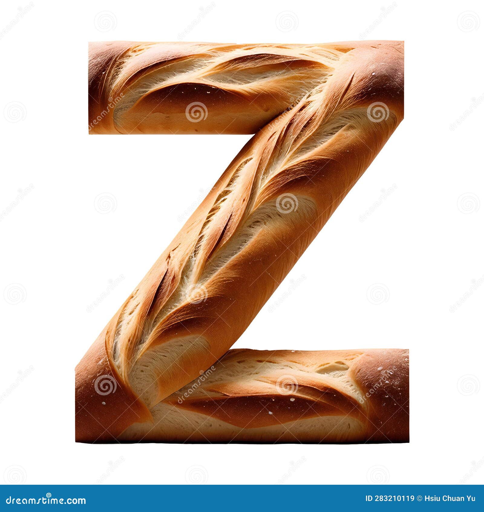 Bread Typography Text Design Uppercase Alphabet Z Stock Image ...