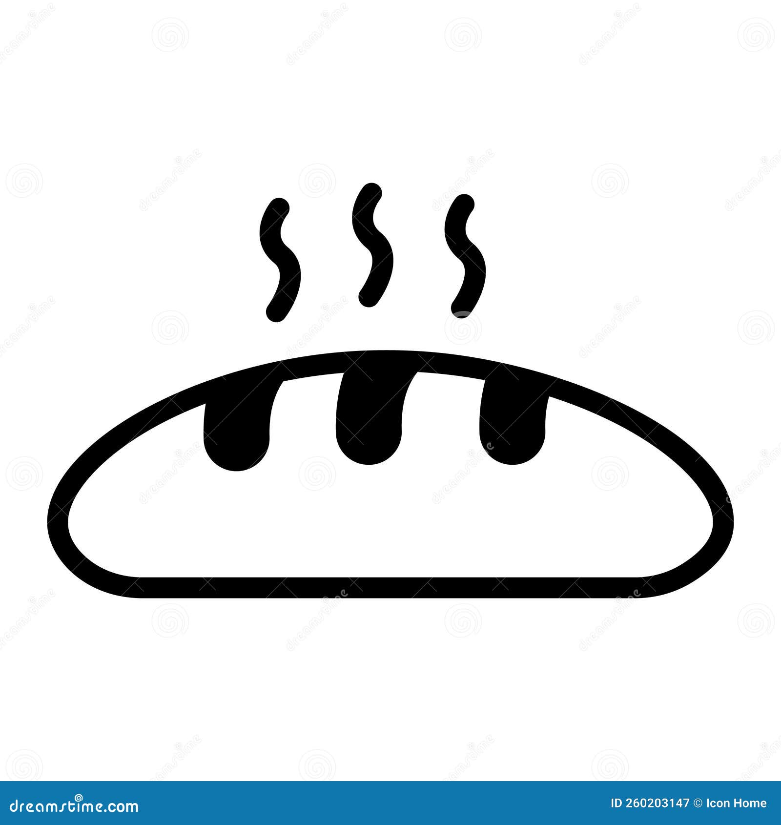 Bread Vector Black Filled Outline Icon. Modern Thin Line Symbols ...