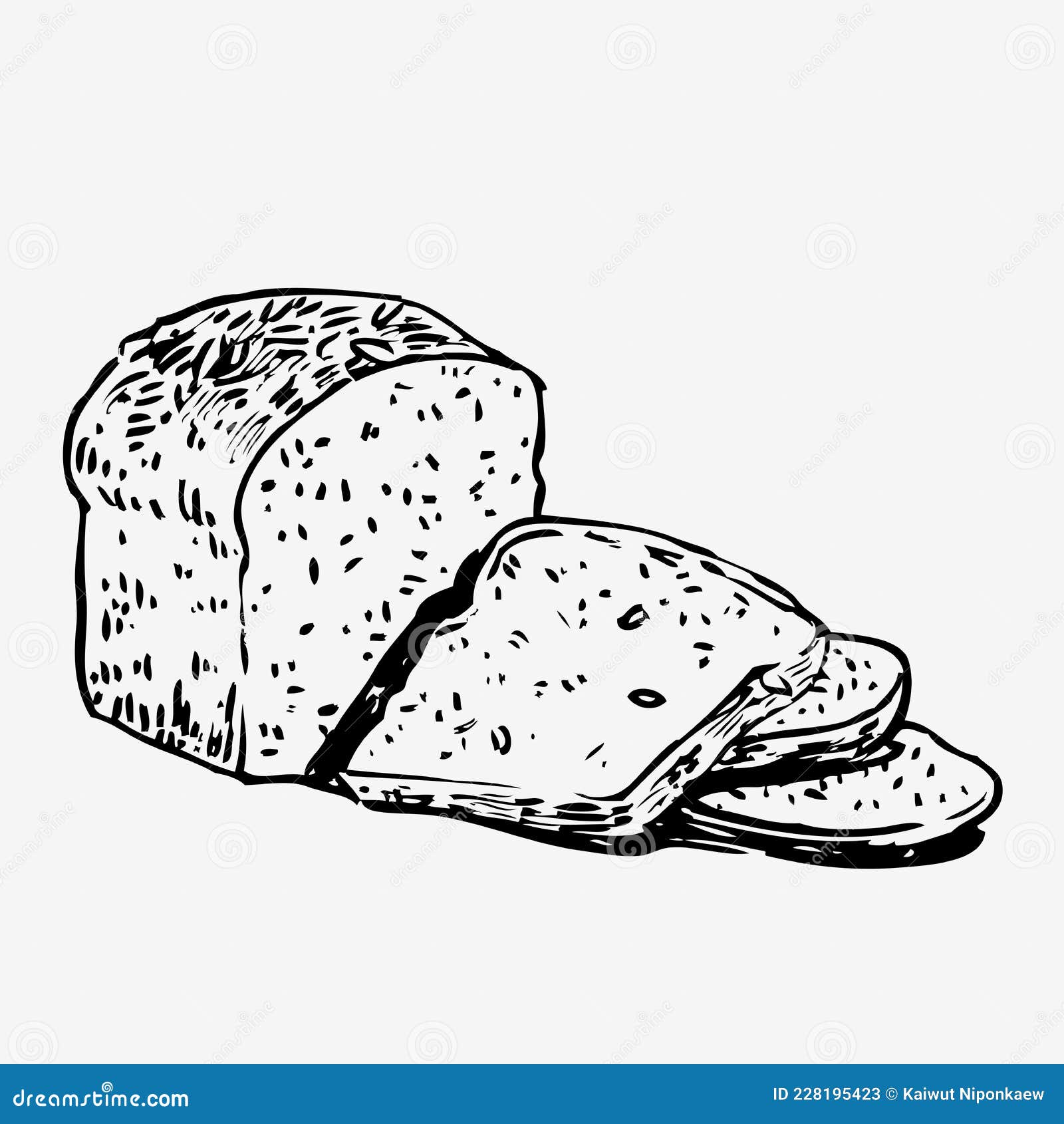 Bread Vector Hand Drawn Illustration Stock Vector - Illustration of ...