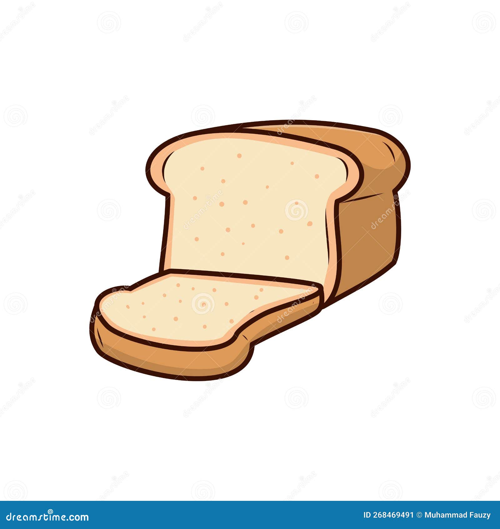 Bread Vector Illustration in Cute Cartoon Style Stock Vector - Illustration of bakery, meal ...
