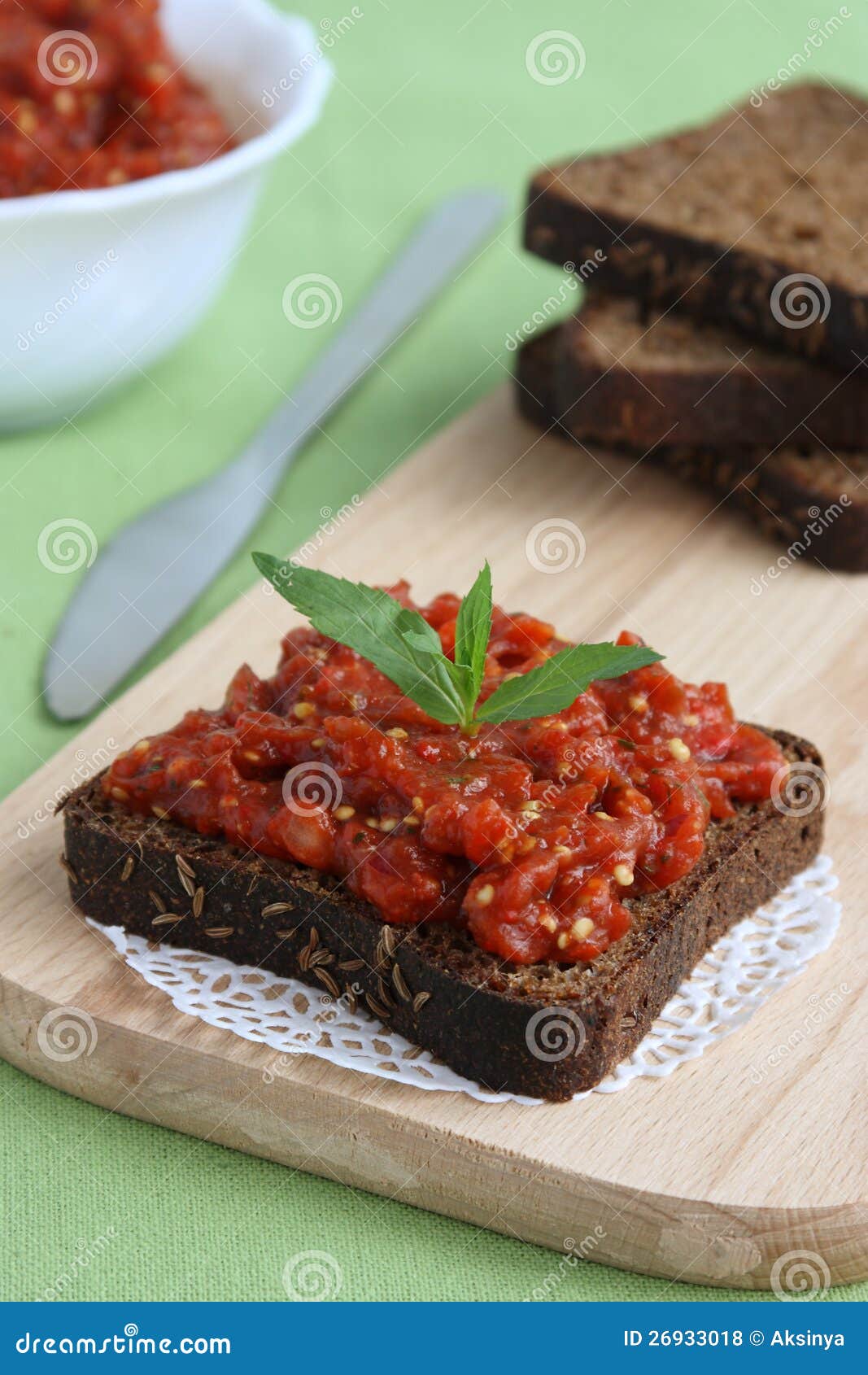 Bread and vegetable paste stock photo. Image of bread - 26933018