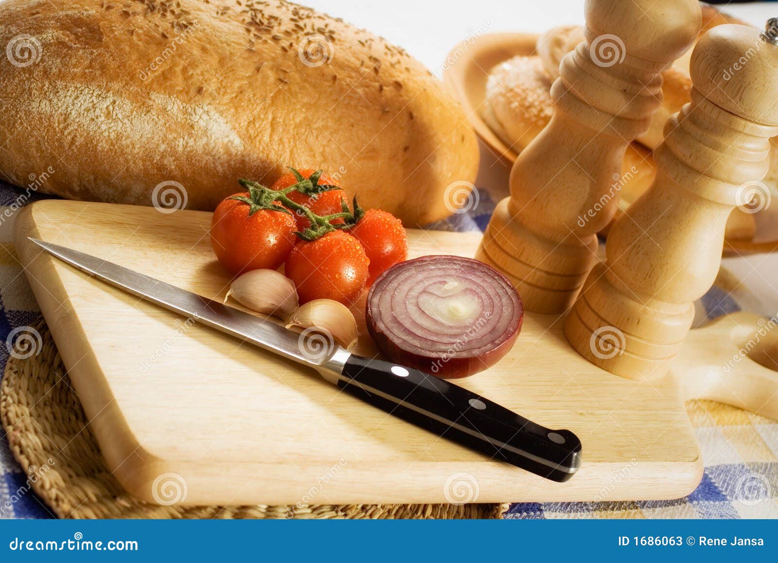 Bread and Vegetables stock image. Image of culinary, cherry - 1686063