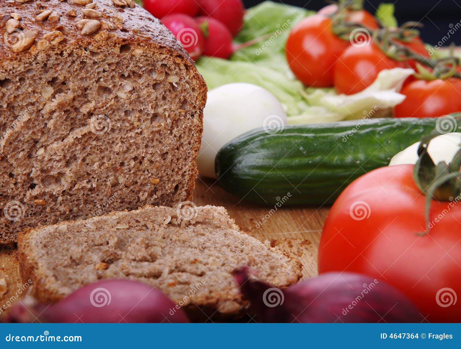 Bread and vegetables stock photo. Image of radish, tomato - 4647364