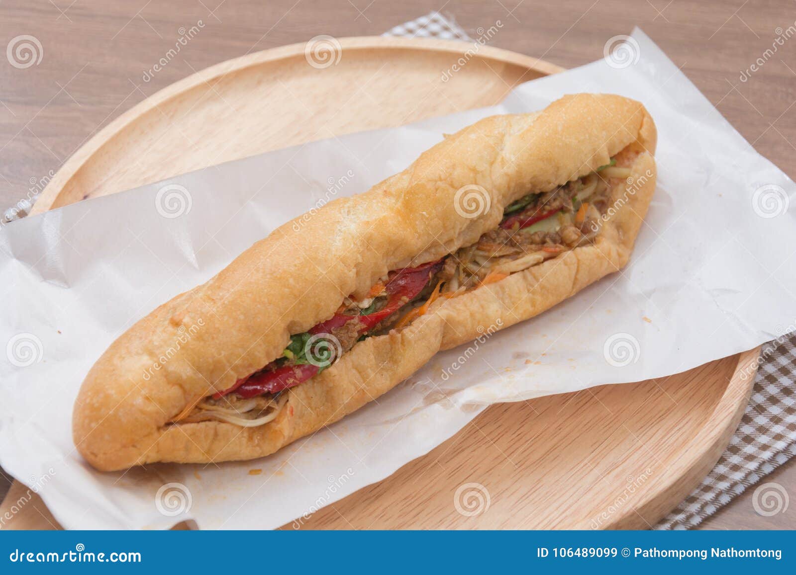 Bread Vietnamese with Vegetable and Meat Stock Image - Image of chicken ...