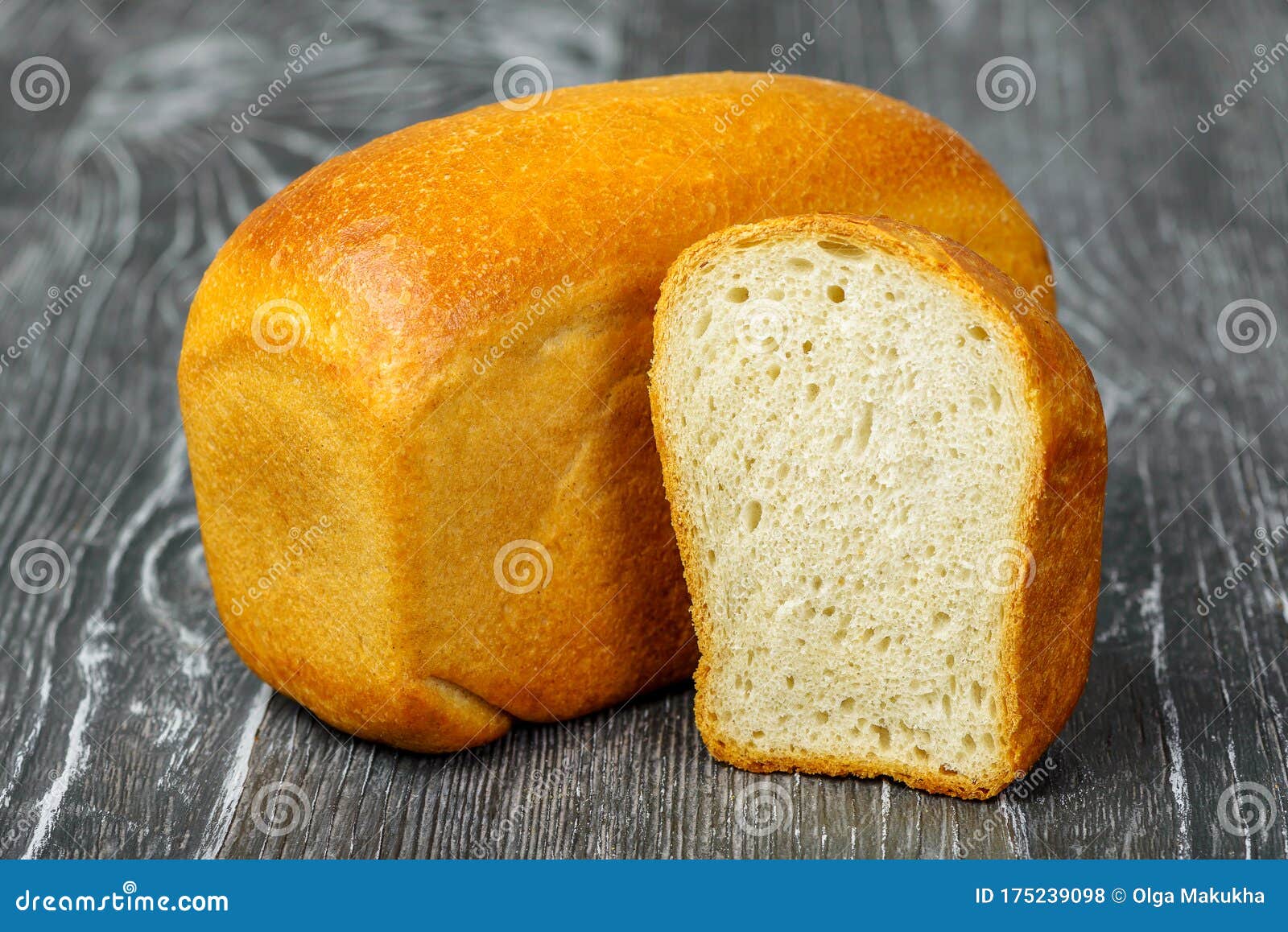 Bread from Wheat Flour of the Highest Grade of Rectangular Shape on a ...