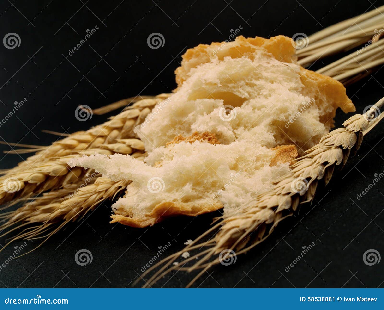 Bread and Wheat stock image. Image of slice, food, background - 58538881