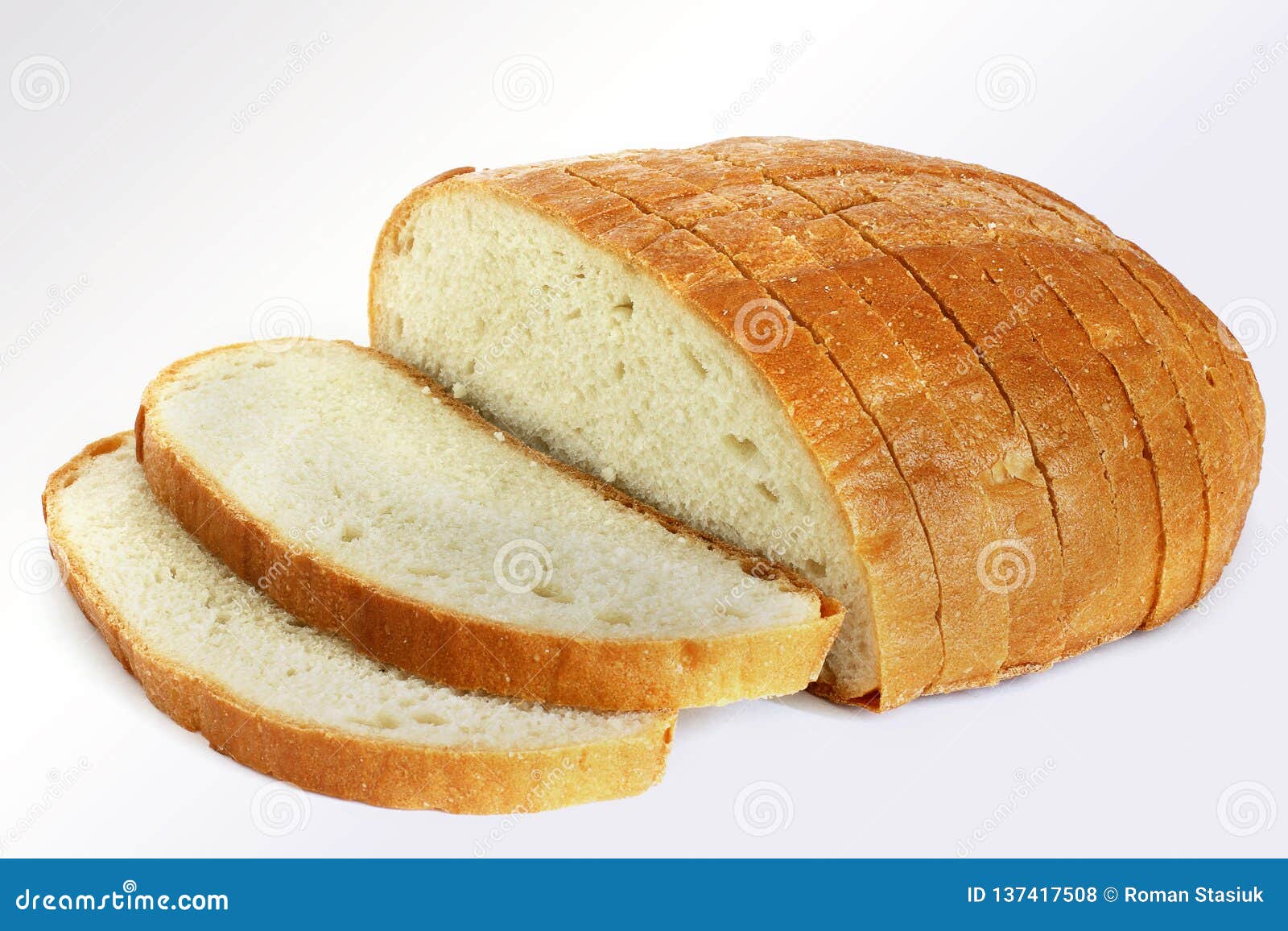 Bread on a White Background Stock Photo - Image of bakery, fresh: 137417508