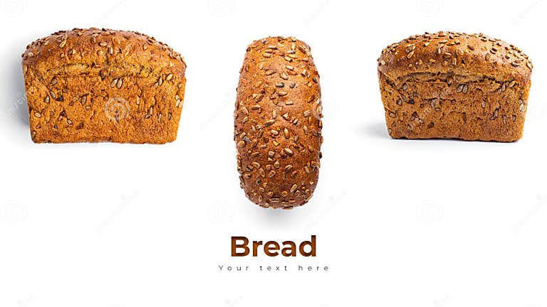 Bread on a White Background. Long Header Banner Format. Panorama ...
