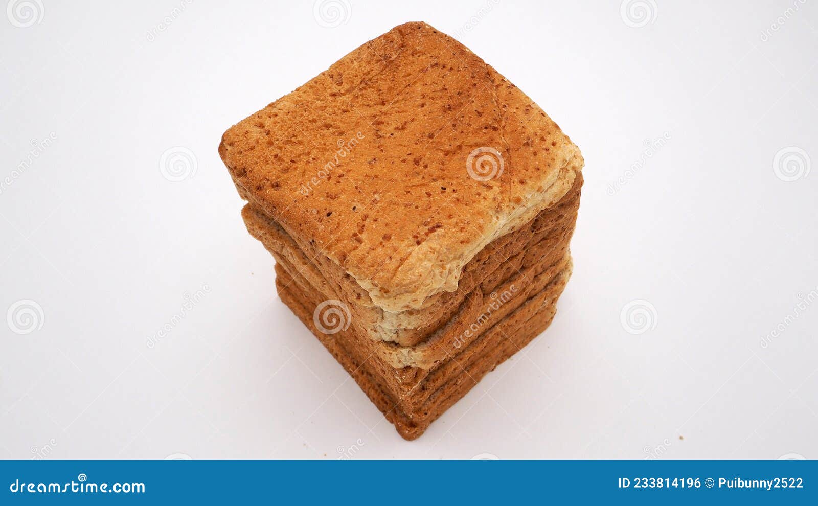 Bread on White Background Top Angle View Stock Photo - Image of angle ...