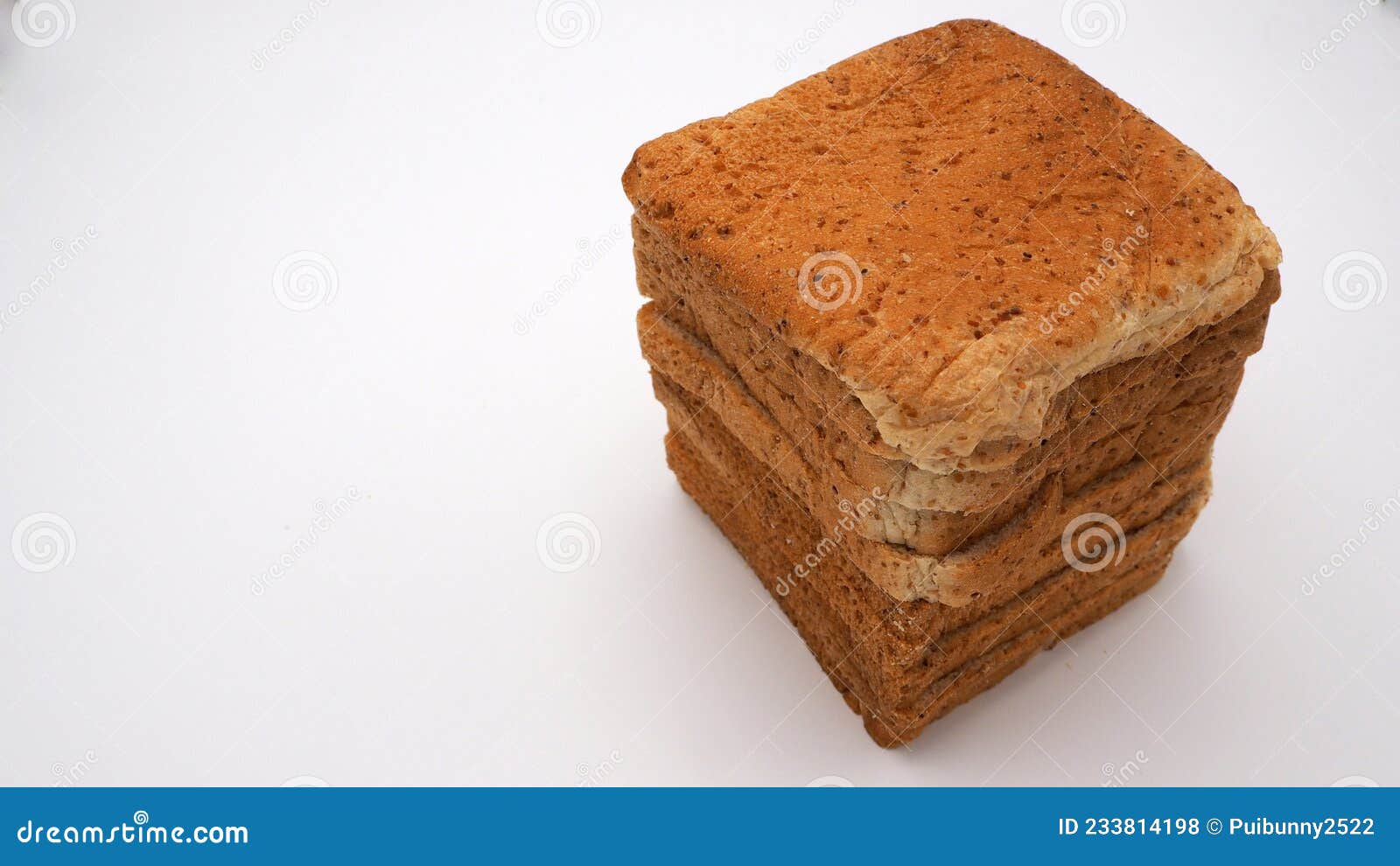 Bread on White Background Top Angle View. Stock Photo - Image of eating ...