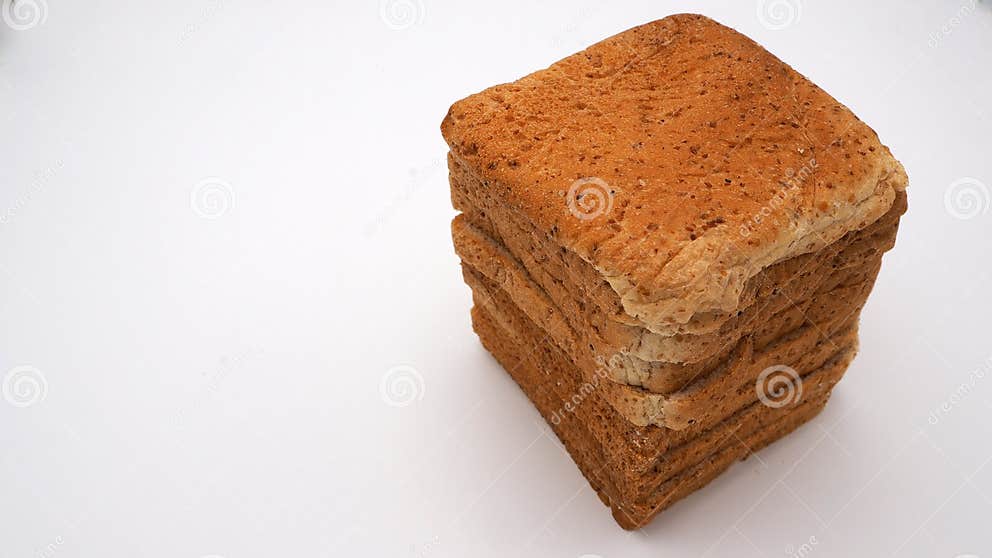 Bread on White Background Top Angle View. Stock Photo - Image of eating ...