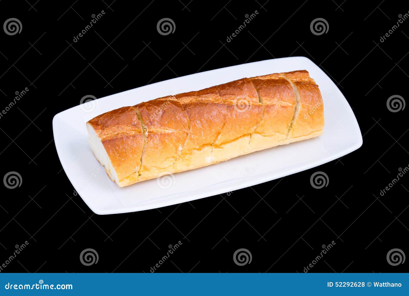 Bread on white plate stock photo. Image of food, gourmet - 52292628