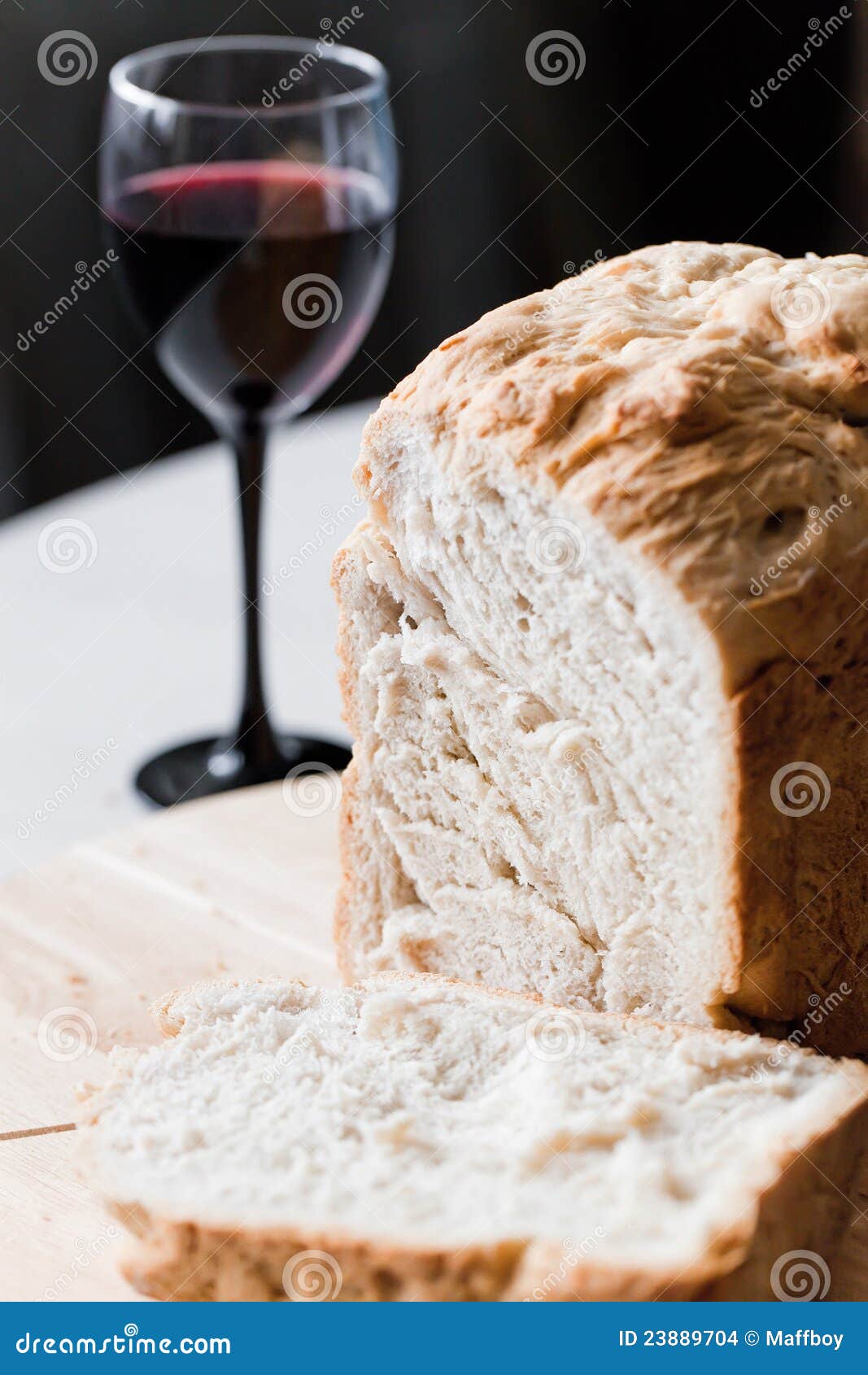 Bread and wine stock photo. Image of food, breads, slices - 23889704