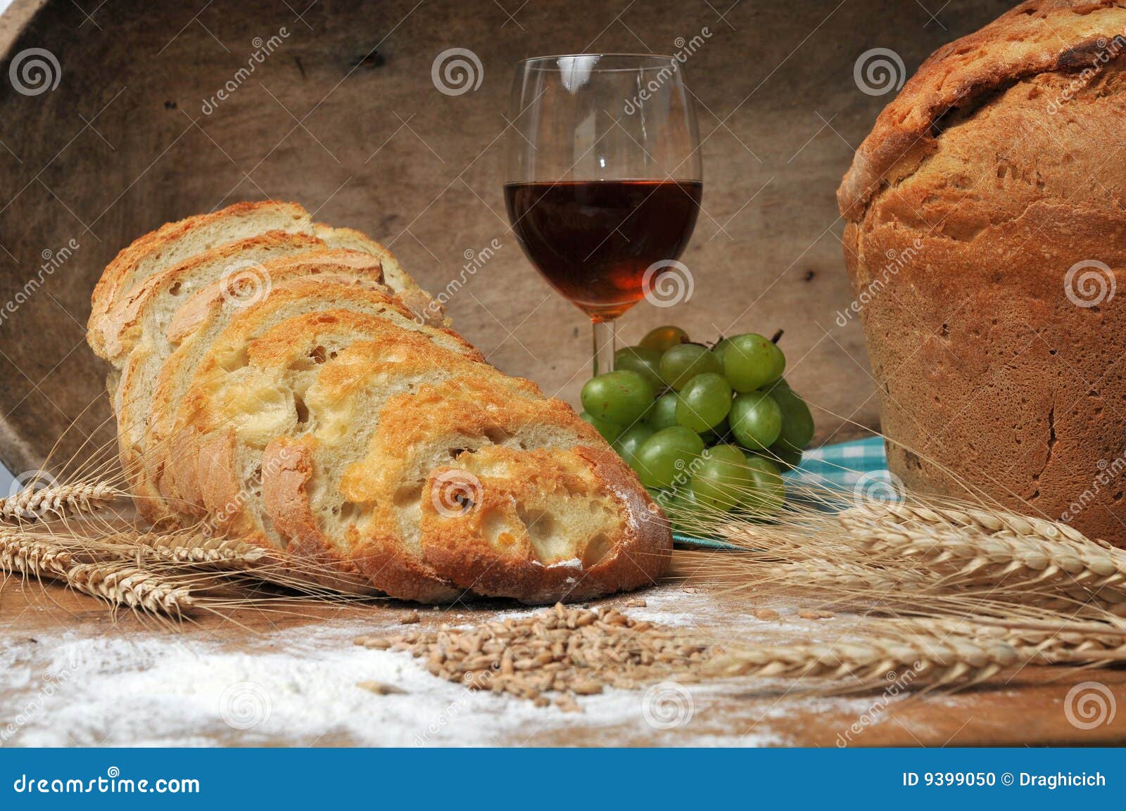 Bread and wine stock photo. Image of food, french, still - 9399050