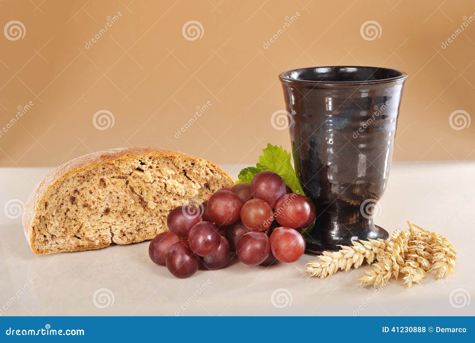Bread and wine stock photo. Image of easter, bread, sacrament - 41230888