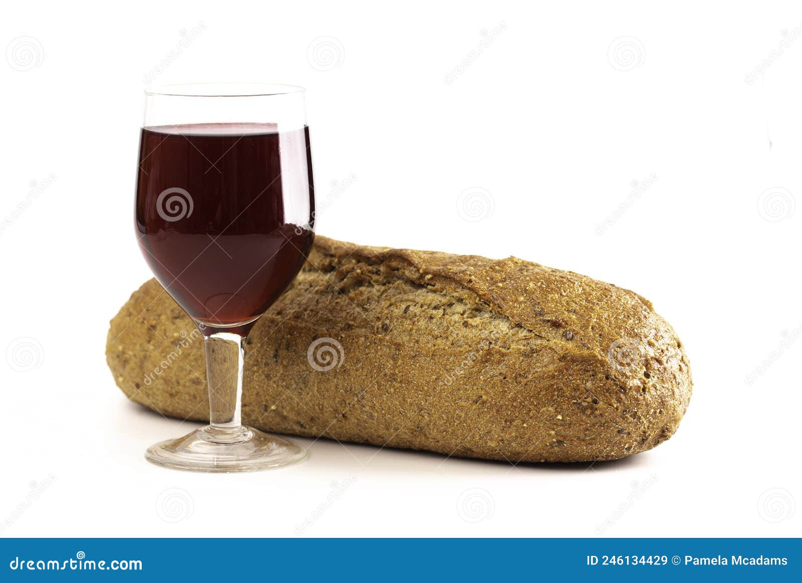 The Bread and Wine for Holy Communion on a White Background Stock Image ...