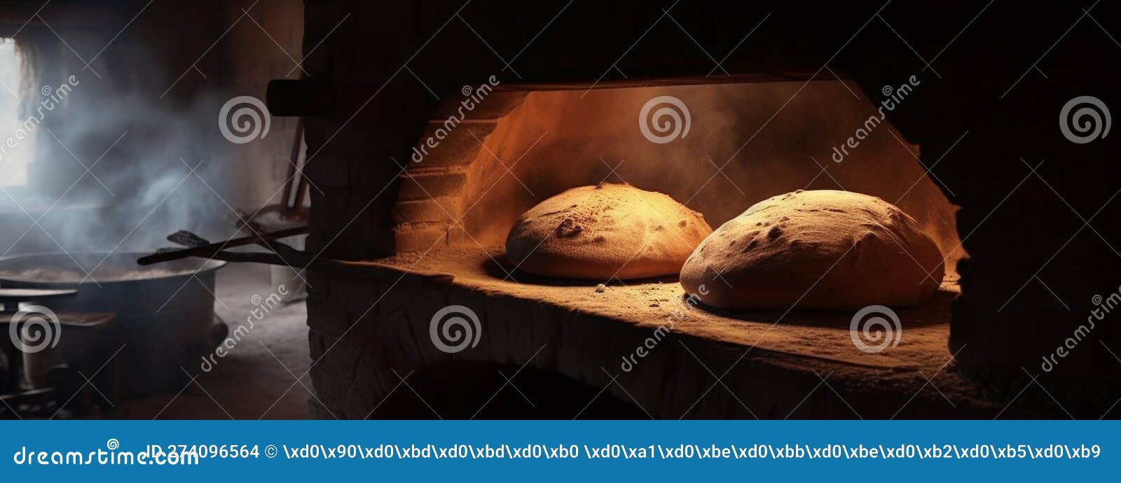 Bread from a wood stove stock photo. Image of oven, warm - 274096564