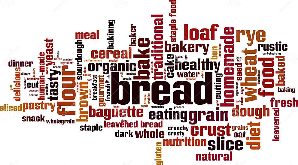 Bread word cloud stock vector. Illustration of buns - 284856690