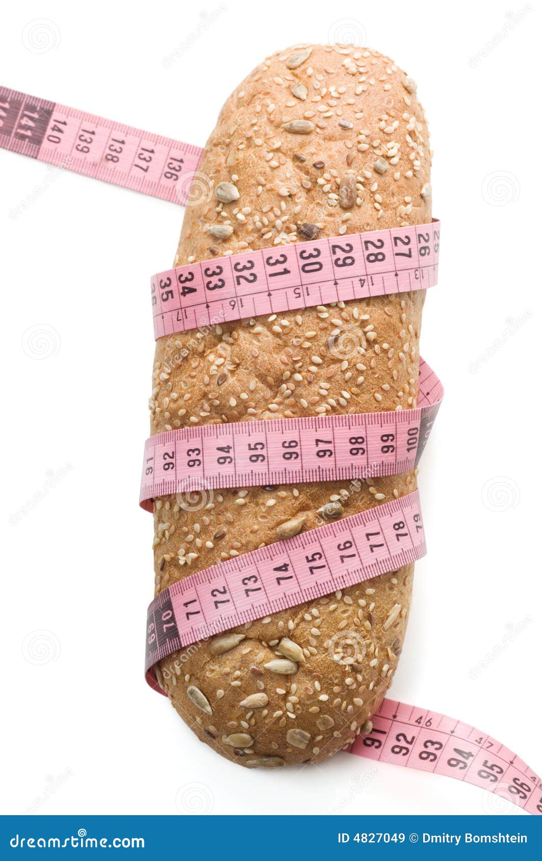 Bread Wrapped with a Measurement Tape Stock Image - Image of healthy ...