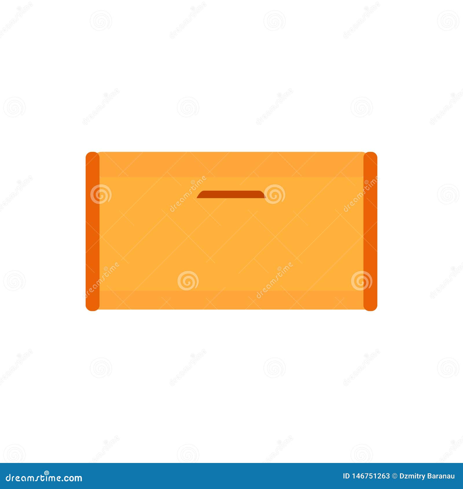 Breadbasket Wooden Brown Box Vector Icon Front View. Starvation ...
