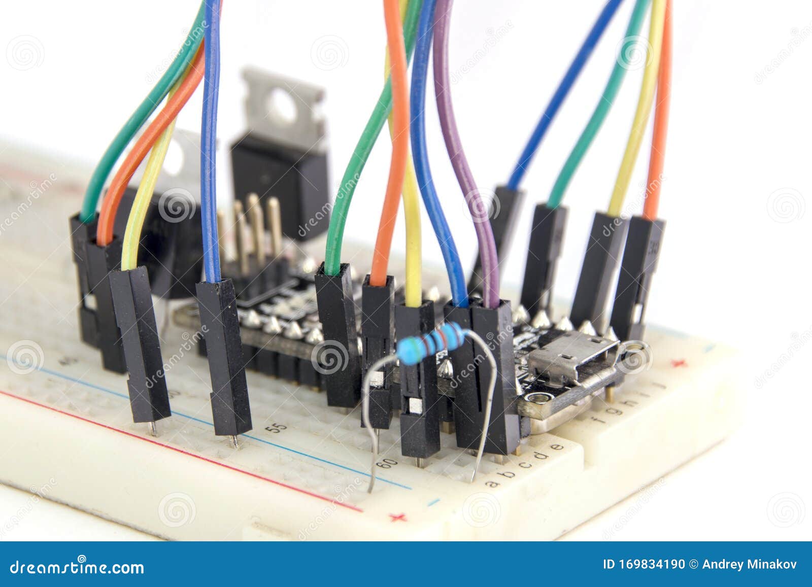 Breadboard Arduino Nano Prototyping Board Transistors Resistors Stock ...