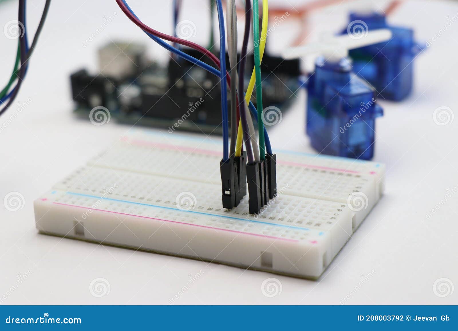 Breadboard With Jumper Wires Connected Along With Arduino Uno And Micro ... Breadboard With Jumper Wires Connected Along With Arduino Uno And Micro ...