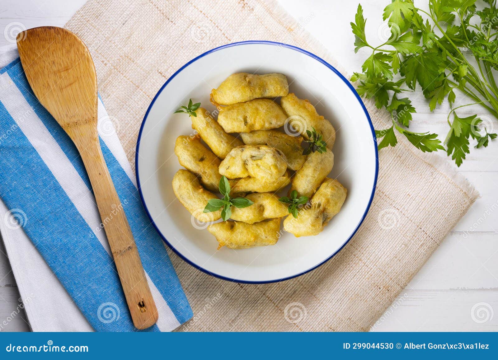 Breaded Artichokes Cover. Typical Spanish Vegan Tapas Stock Photo ...
