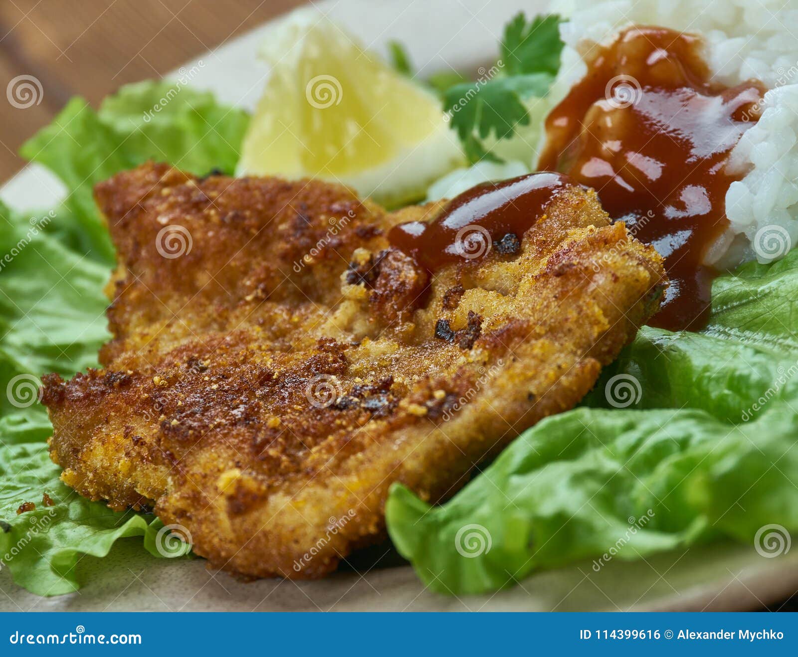 Breaded Beef Steak stock photo. Image of butter, breaded - 114399616