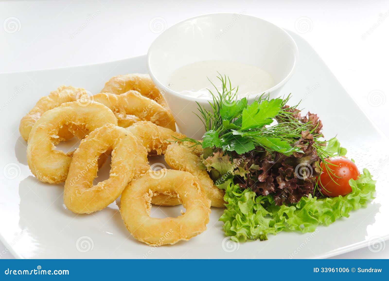 Breaded Calamari Rings Deep Fried Stock Photo - Image of fresh, food ...