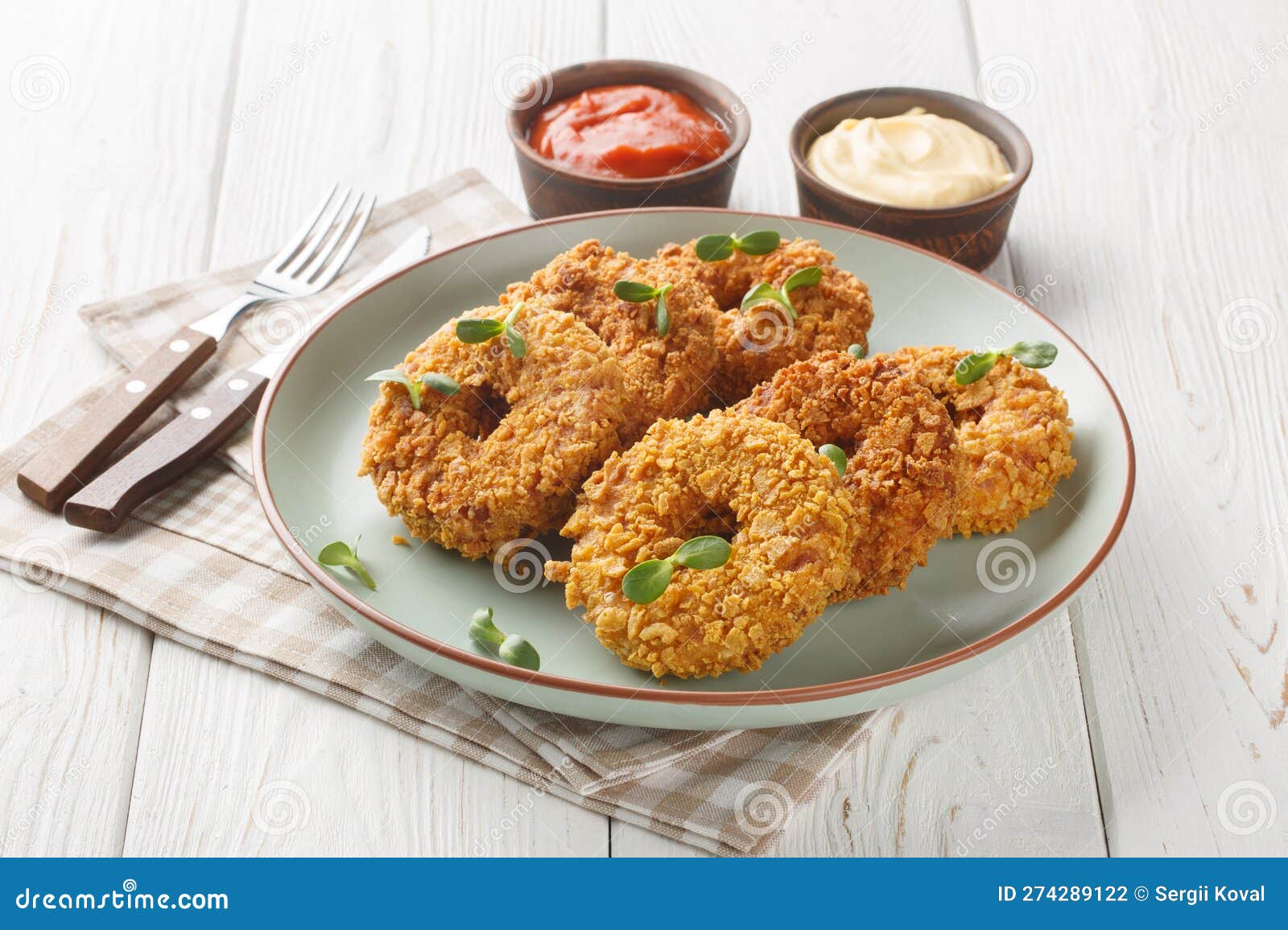 Breaded Chicken Donuts Made from Pulled Chicken with Vegetables and ...