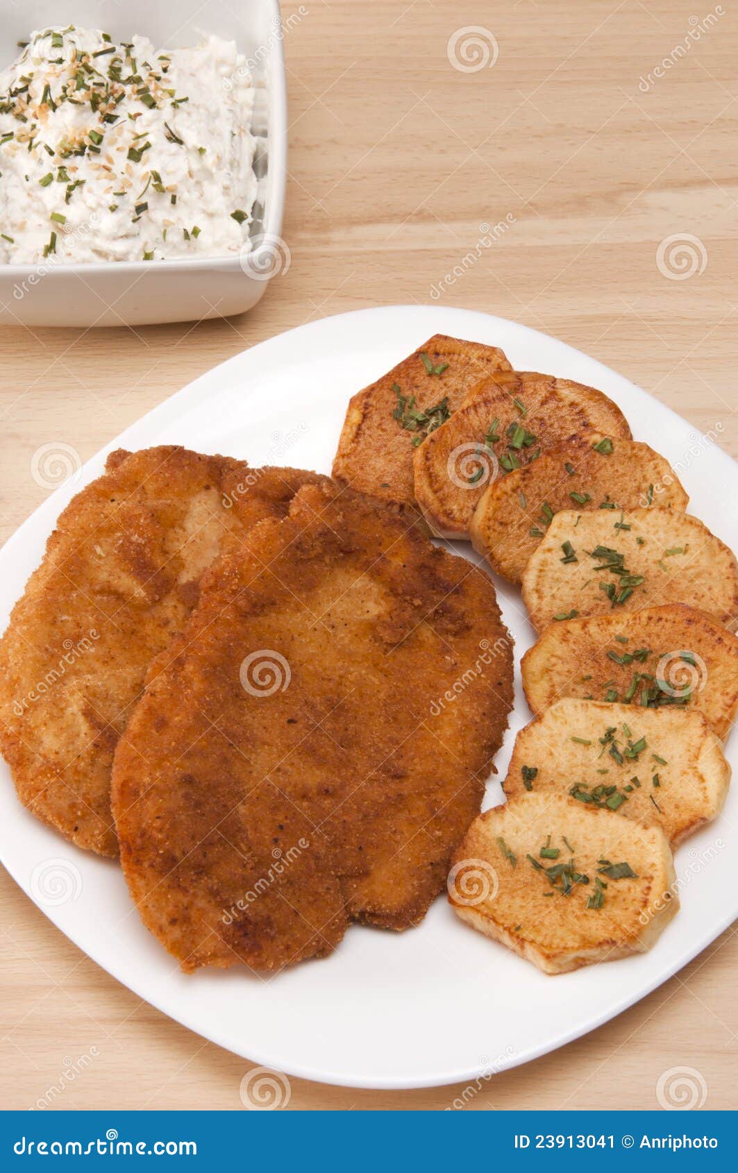 Breaded chicken fillet stock image. Image of sesame, meal - 23913041