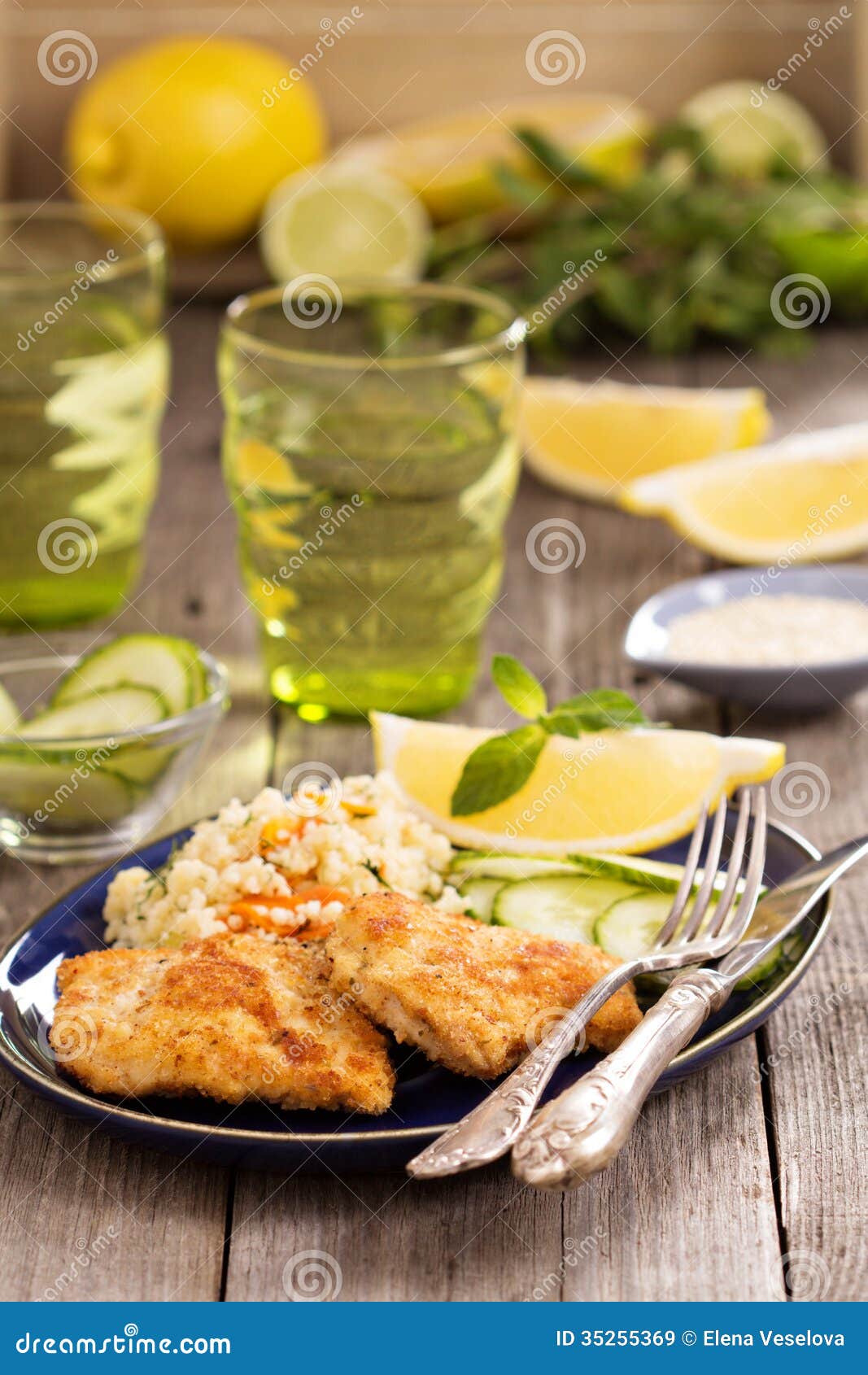 Breaded chicken fillet stock image. Image of dinner, lunch - 35255369