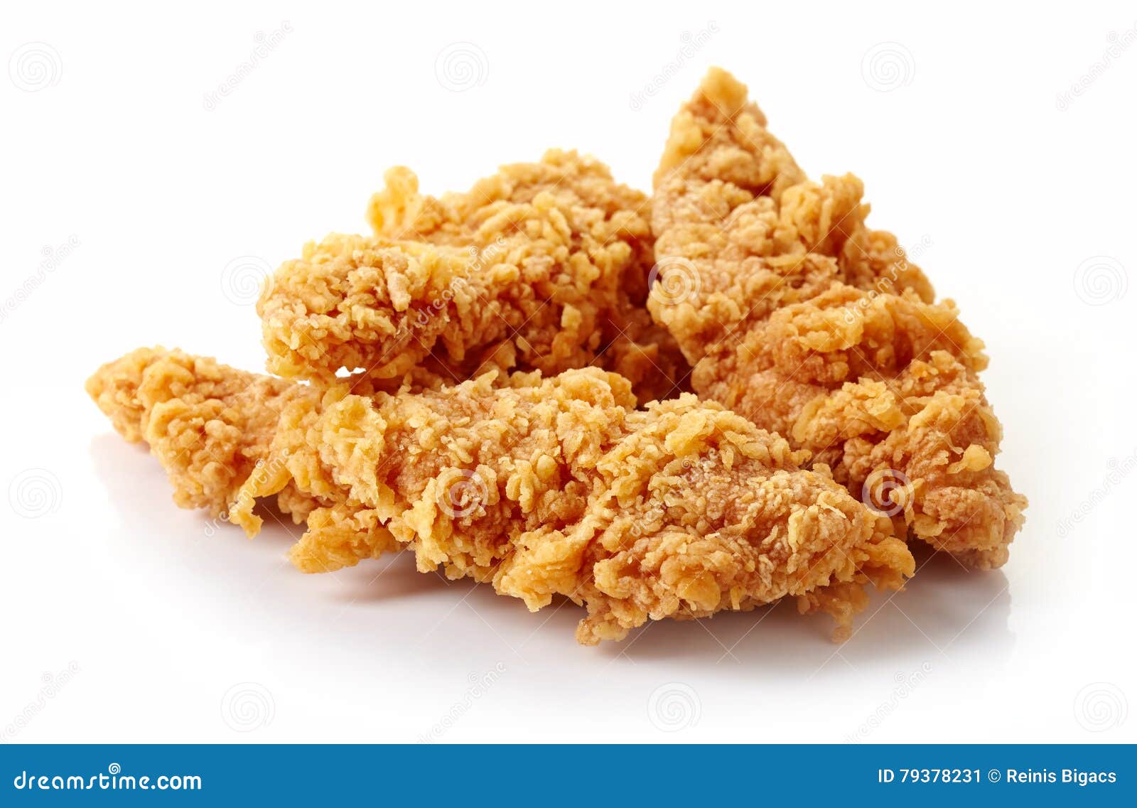 Breaded Chicken Fillet Isolated On White Stock Image - Image of deep ...
