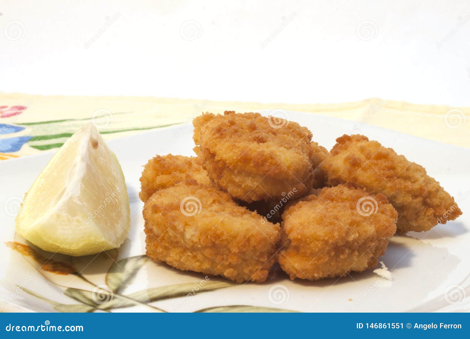 Breaded Chicken Nuggets with Packaging Stock Image - Image of pulp ...